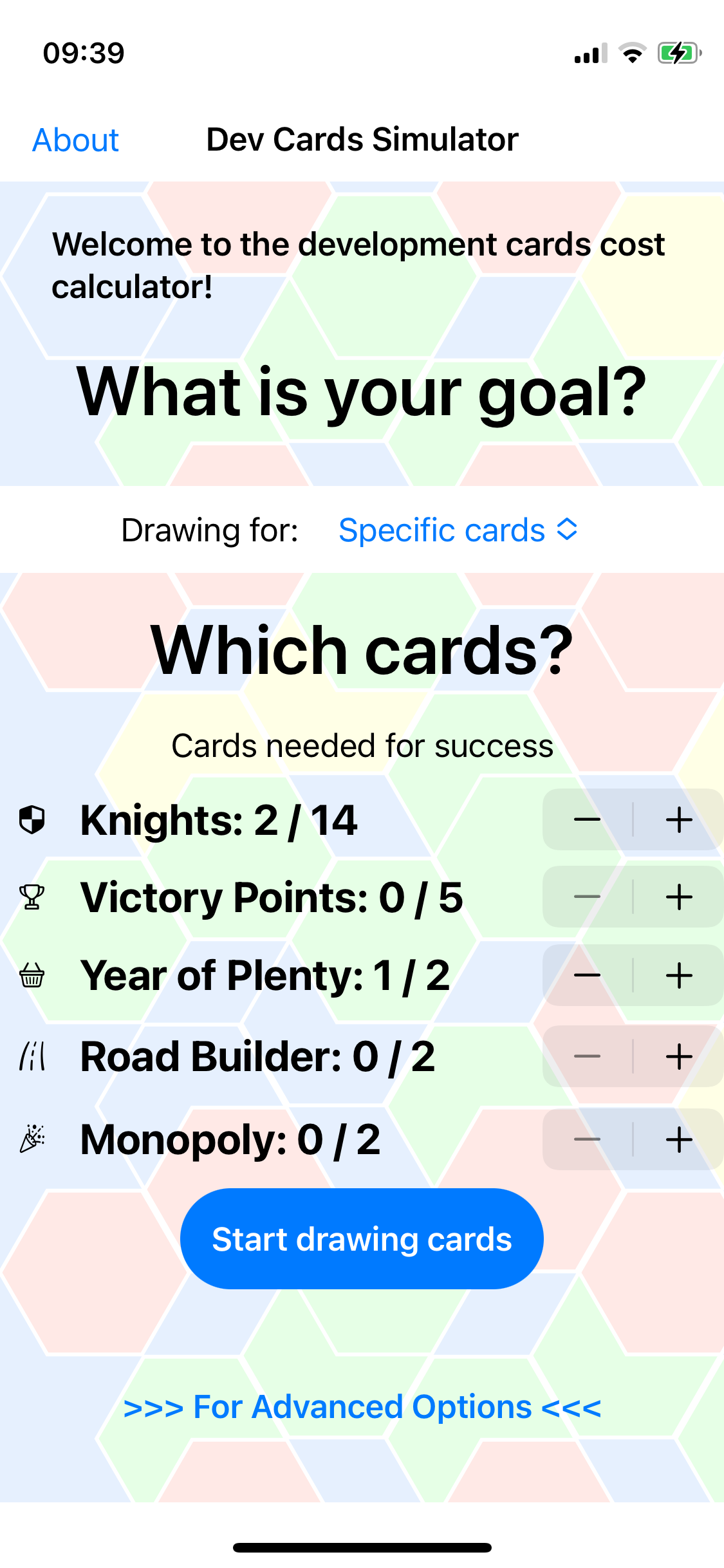CardDevGoalScreen – Board Game Analysis